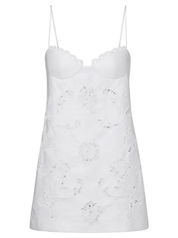 Magda Butrym Cotton-blend Poplin Lace Bustier Dress - White