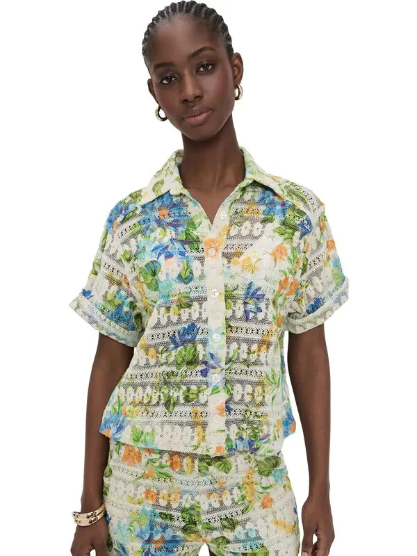PQ Blake Button-up Top - Bluebell