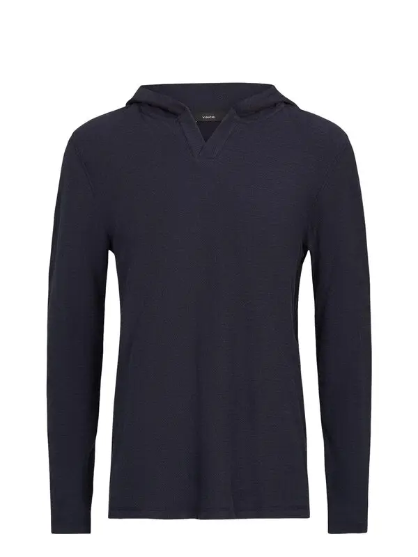 Vince Solid Cotton Hoodie - Coastal