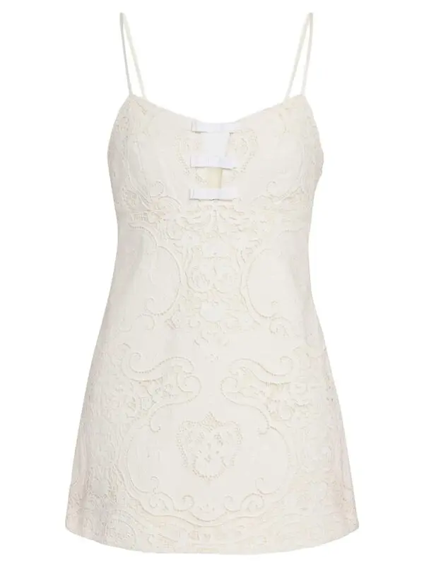 LoveShackFancy Rosalisa Mini Dress - Optic White