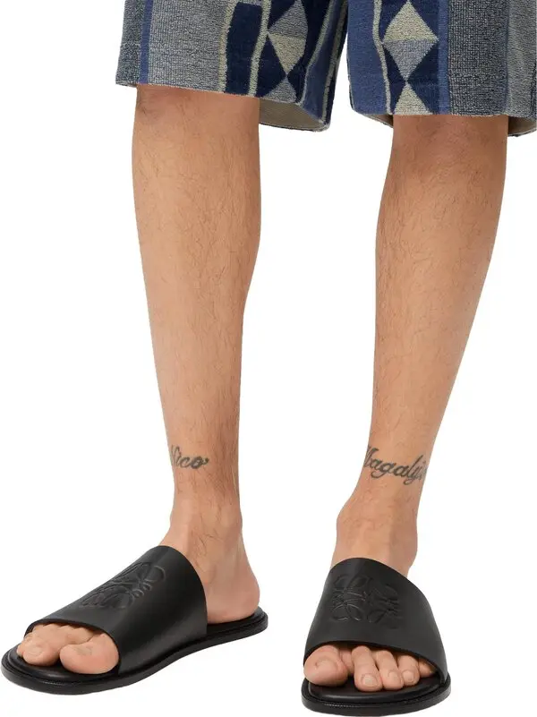 Loewe Anagram Flex Slides - Black