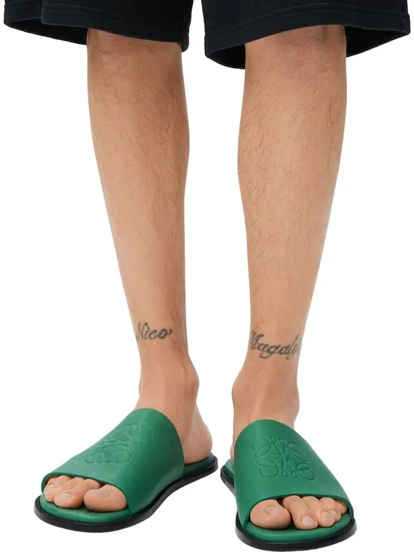 Loewe Anagram Flex Slides - Green