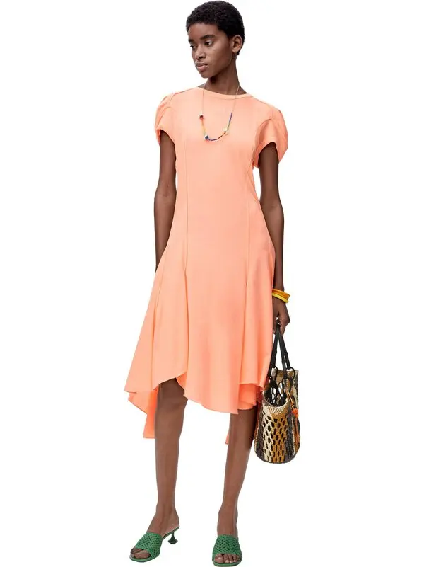 Loewe Cotton-blend Jersey Dress - Light Orange