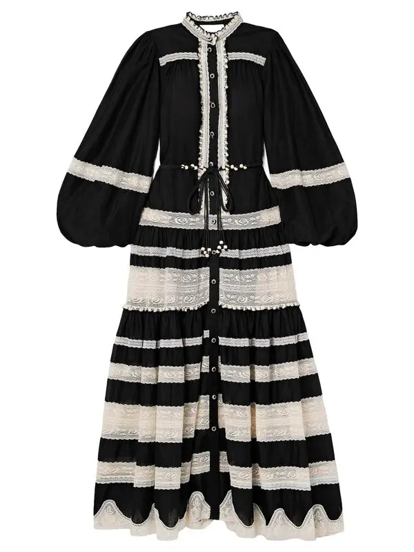 Zimmermann Rhiannon Belted Maxi Dress - Black