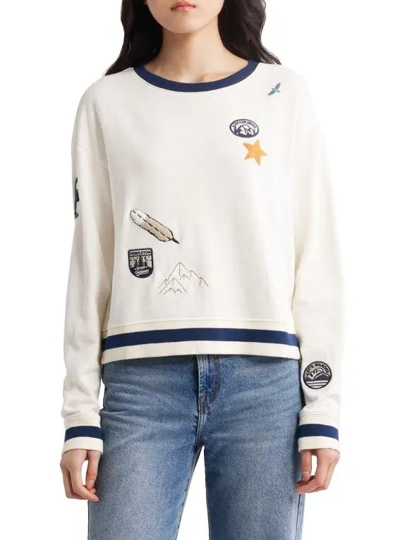 Pendleton Explorer Appliqué Cotton Sweatshirt - Antique White