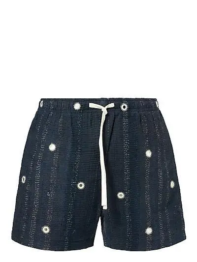 KARTIK RESEARCH Relaxed-fit Woven Shorts - Black/white