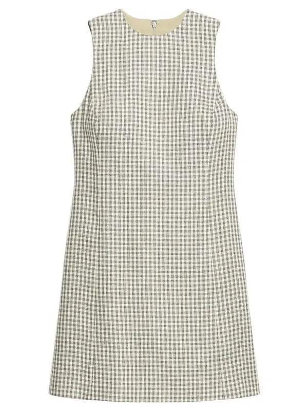 Theory Linear Check Easy Flare Mini Dress - Crm Mlti