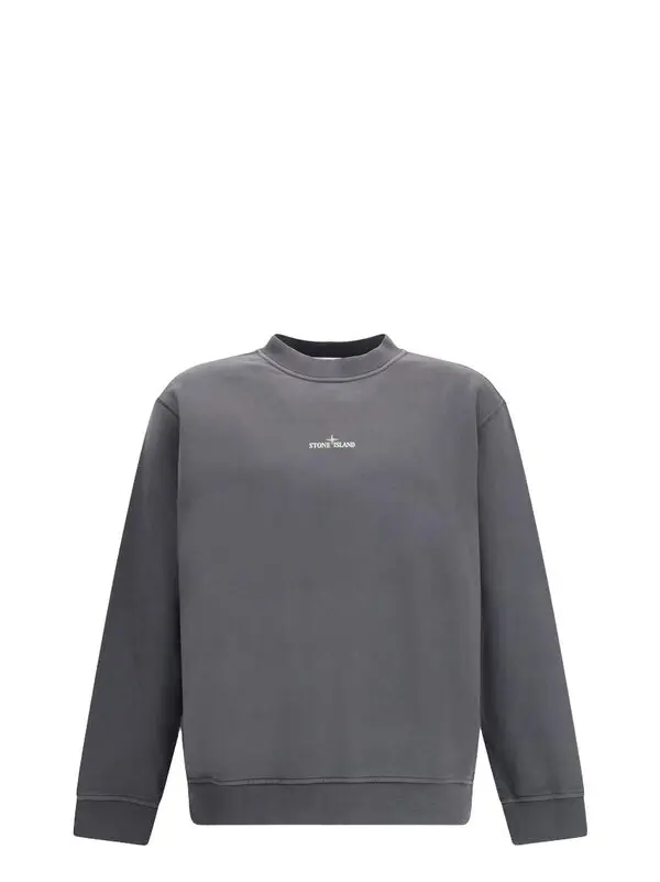 Stone Island Logo Print Sweatshirt - Grey
