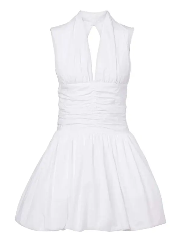 Patou Bloomer Ruched Mini Dress - White