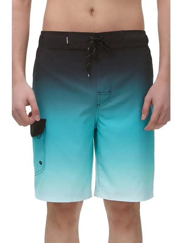 ROKKA&ROLLA 4-way Stretch Board Shorts - Ocean Gradient