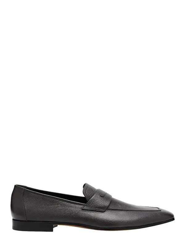 Berluti Lorenzo Grained Goat Leather Loafers - Carbon Grey