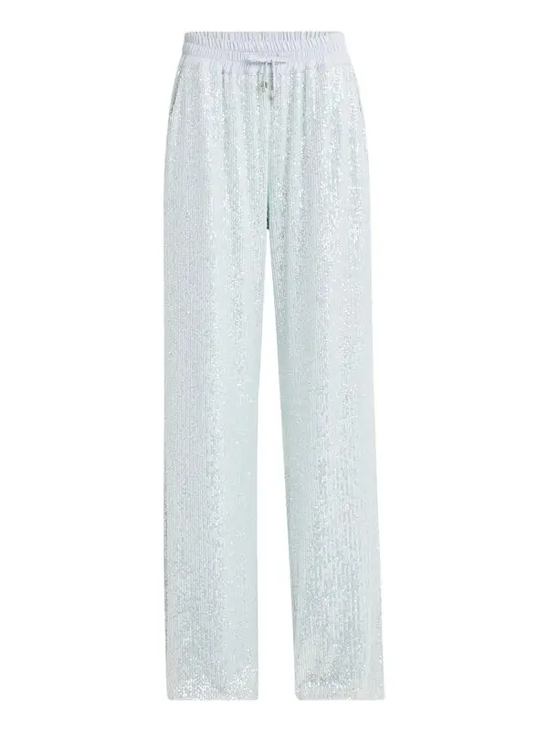 Kiton Sequined Straight-leg Pants - Lt Blu