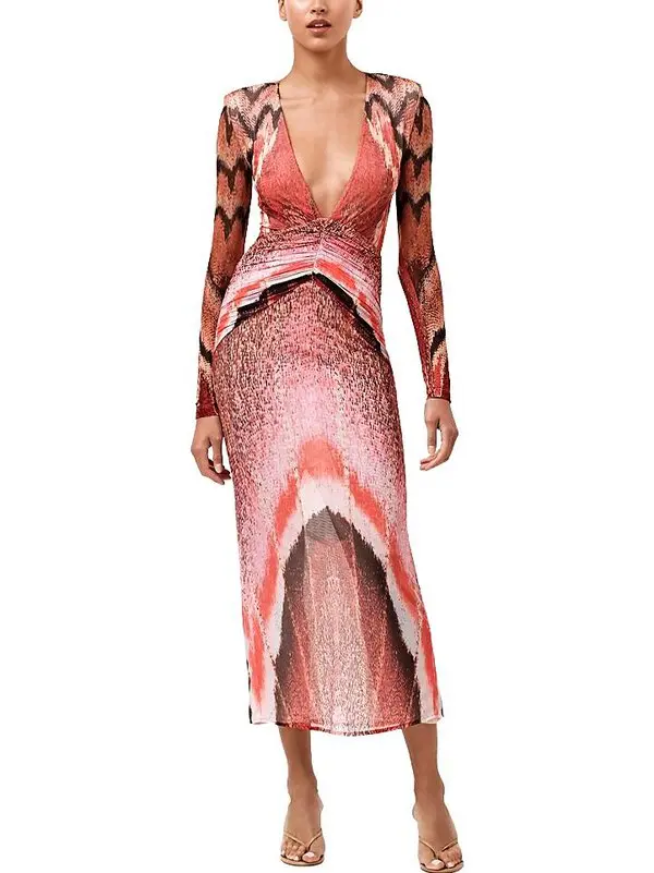 PatBO Papillon Tulle Long Dress - Light Orange
