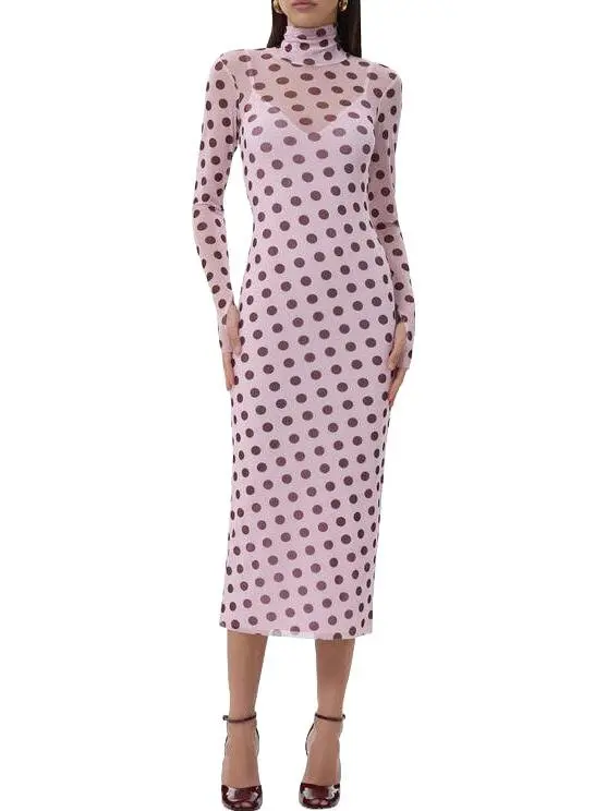 AFRM Shailene Mesh Midi Dress - Rose Dot