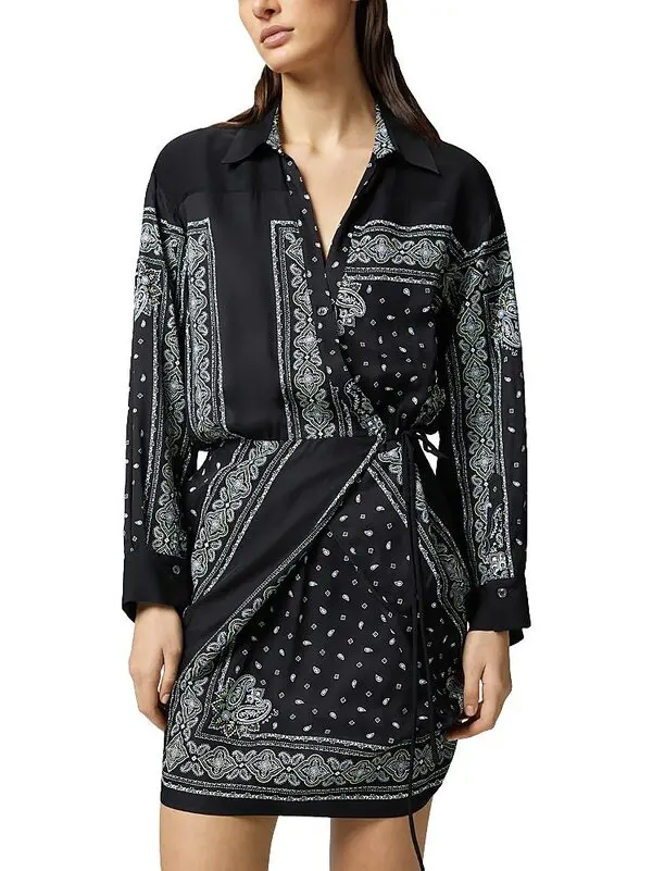 Pinko Mesopotamia Shirt Dress - Black/lime