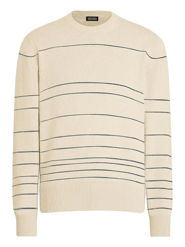 Zegna Cotton Blend Crewneck - White