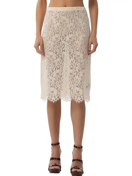 AFRM Arista Lace Midi Skirt - Birch