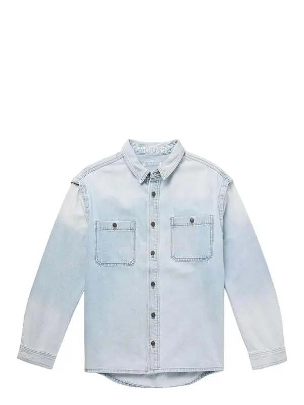 MANAAKI Nikora Convertible Denim Shirt - Blue