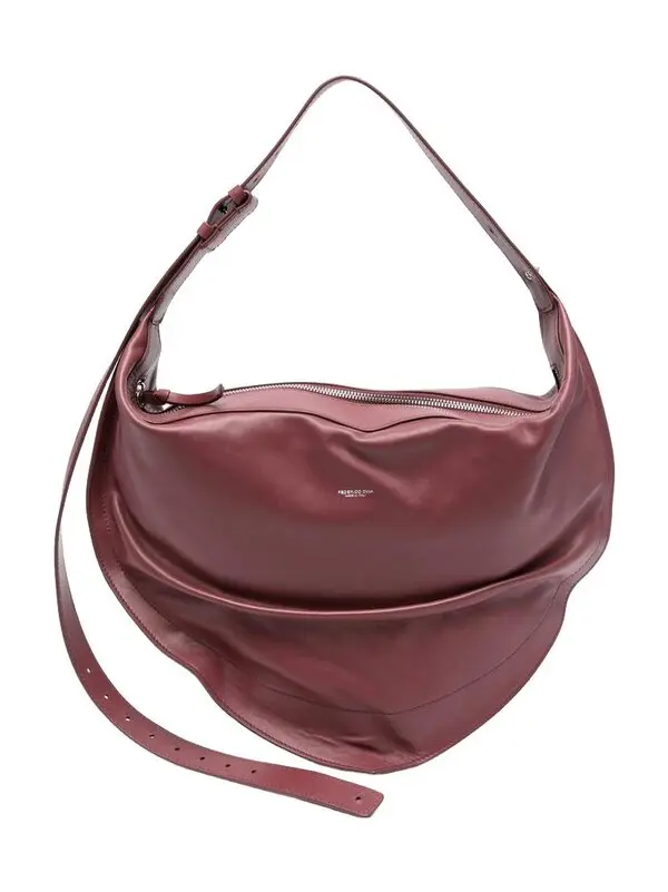 FEDERICO CINA Hobo Bag With Adjustable Strap - Red
