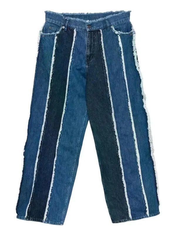 CHARLES JEFFREY LOVERBOY Frayed-detail Jeans - Blue