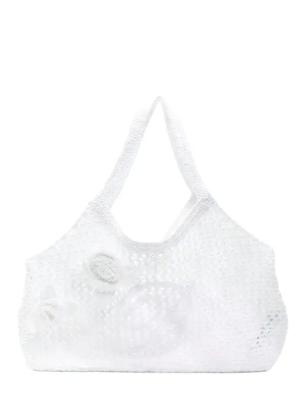 Blumarine Logo-embroidered Shoulder Bag - White