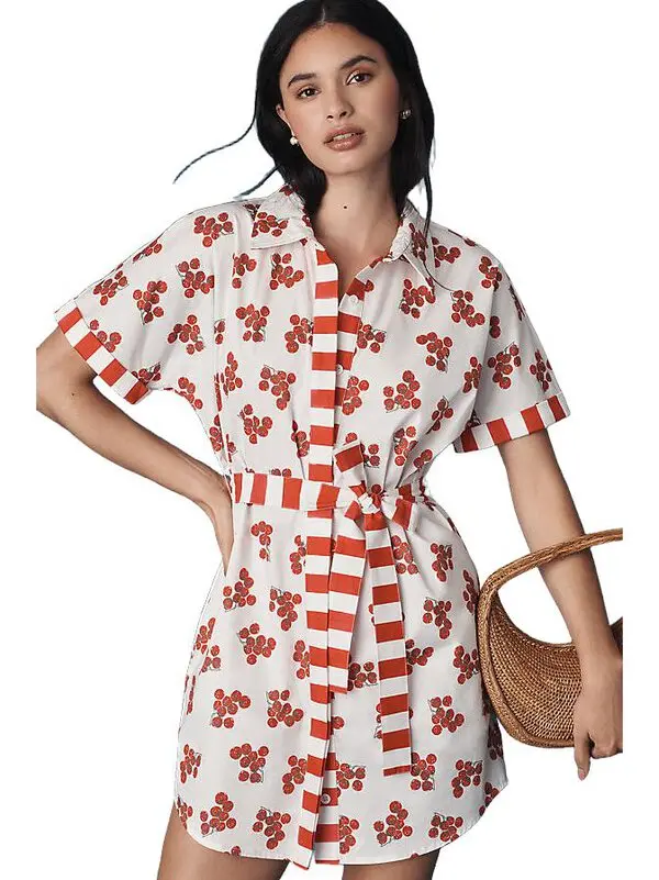 RACHEL ANTONOFF Jenny Mini Shirt Dress - On The Vine
