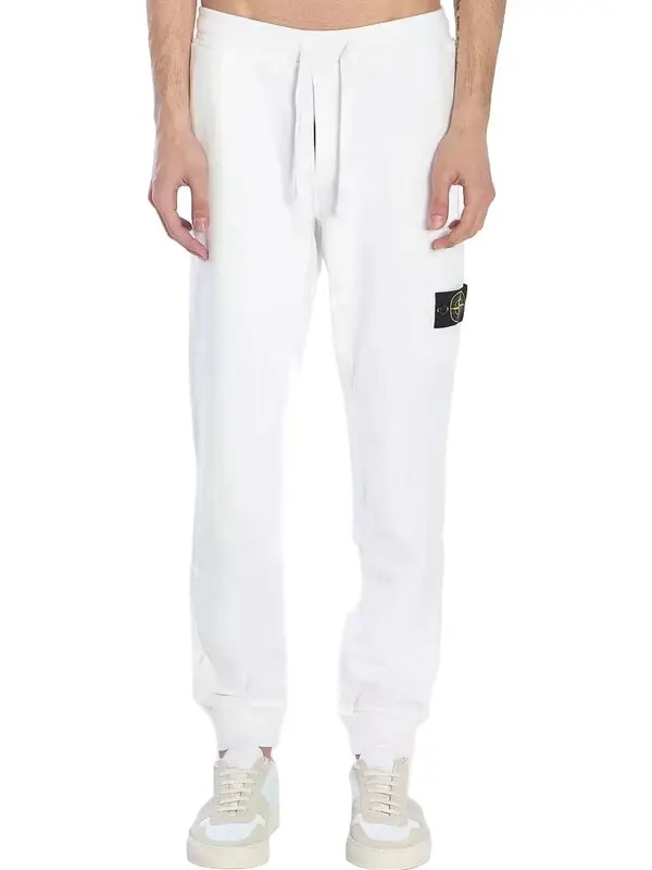 Stone Island Cotton Jogger Pants - White