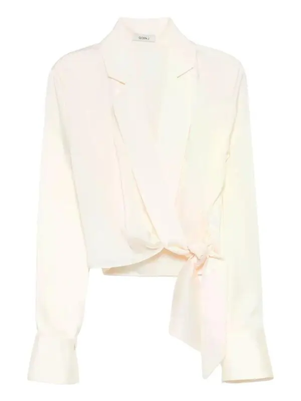 Goen.j Shawl Lapel Blouse - Neutrals