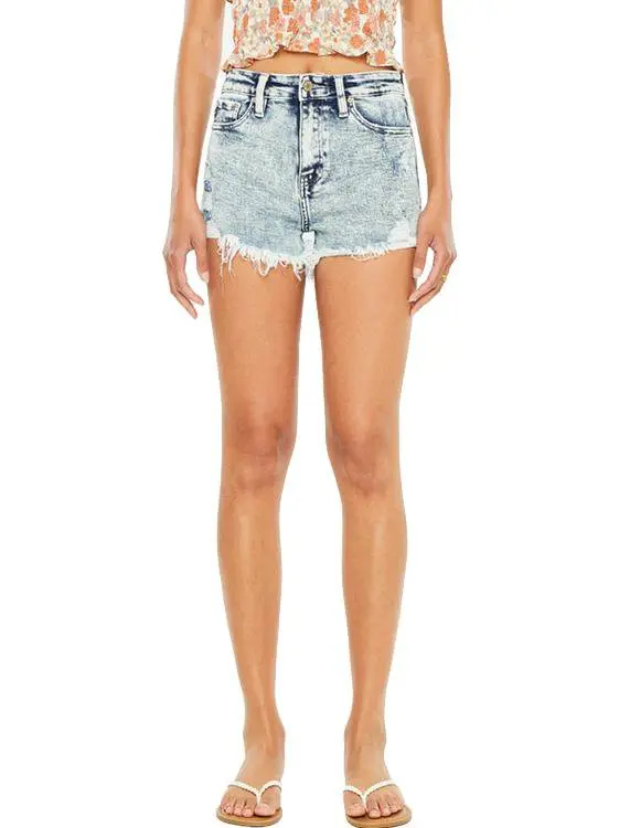 KANCAN Samira High Rise Denim Shorts - Light Wash