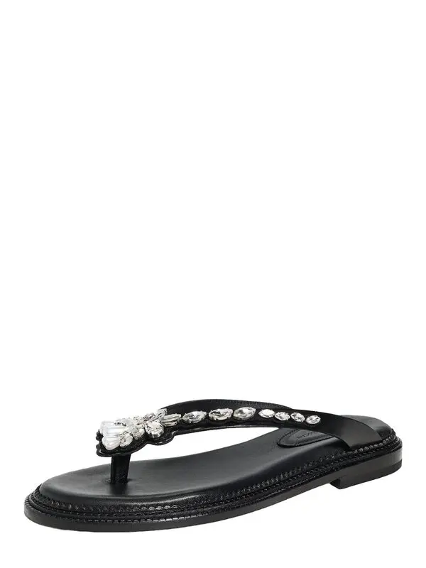 Simone Rocha Embellished Thong Sandals - Black/pearl/clear
