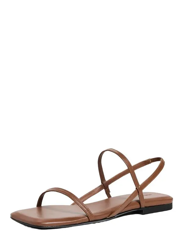 ANINE BING Hilda Flat Sandals - Cognac