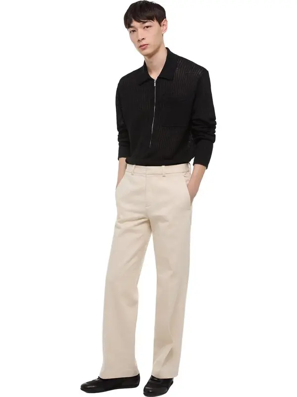 Helmut Lang Cotton Denim Car Trousers - Ecru