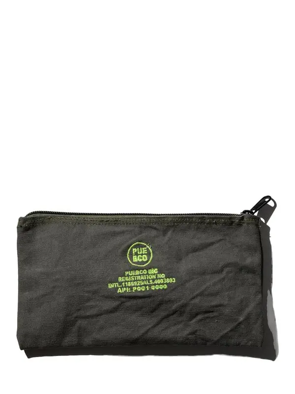 PUEBCO Vintage Tent Fabric Pouch - Neon Green