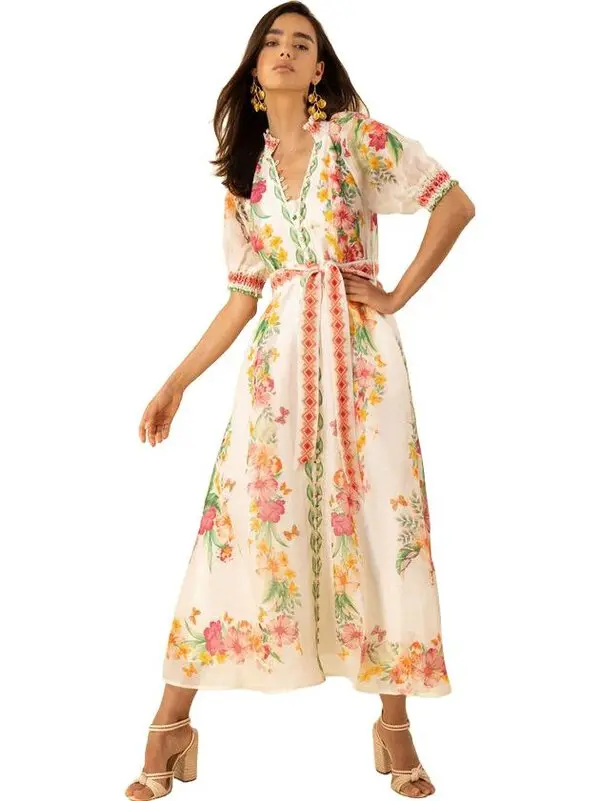Hale Bob Alaiya Organza Maxi Dress - Neutral