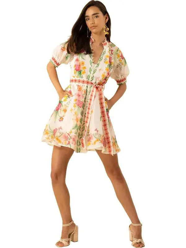 Hale Bob Alaiya Organza Mini Dress - Neutral