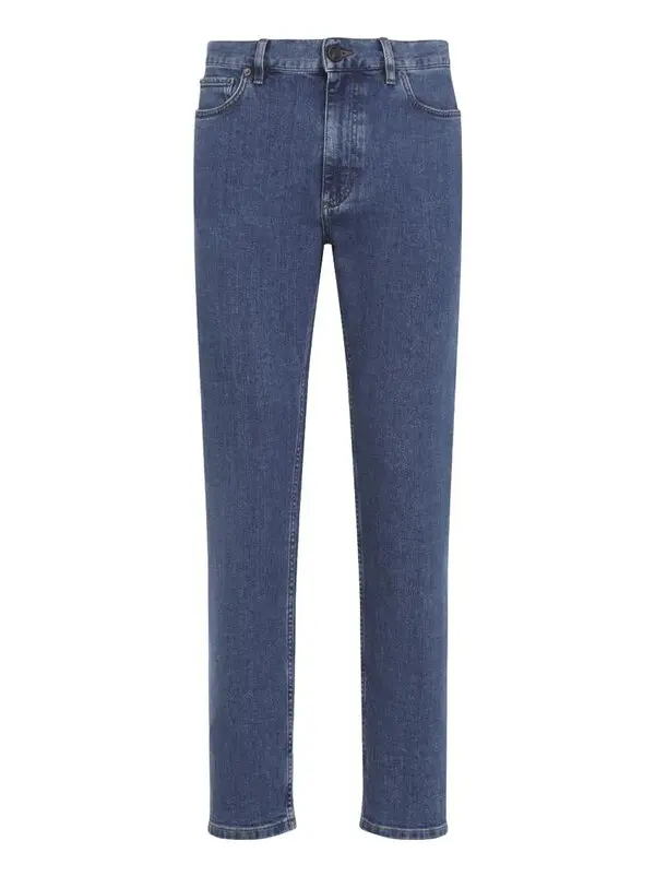 Zegna Classic Denim Straight Leg Jeans - Blue