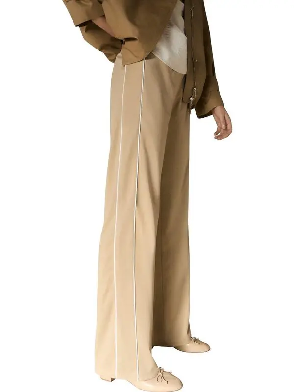 Mango Flare Leg Pants - Medium Brown