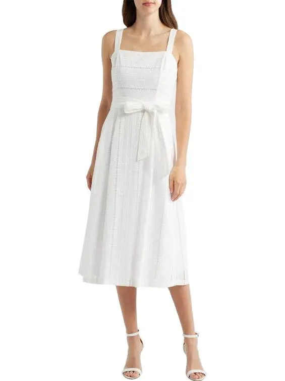 Julia Jordan Embroidered Cotton Sundress - White
