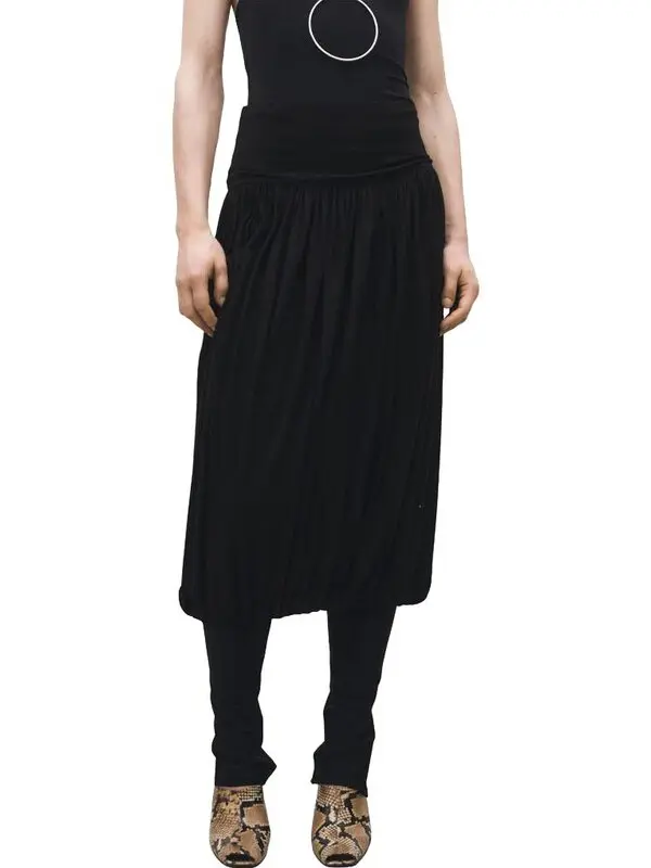 Mango Bubble Hem Midi Skirt - Black