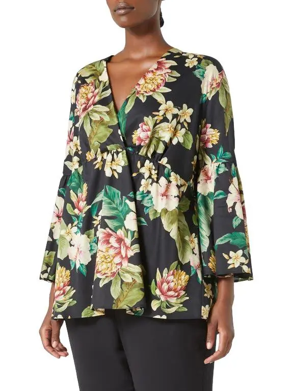 Marina Rinaldi Barbano Peplum Top - Black