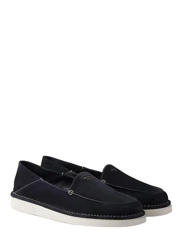 Prada Suede Slip-on Loafers - Blue