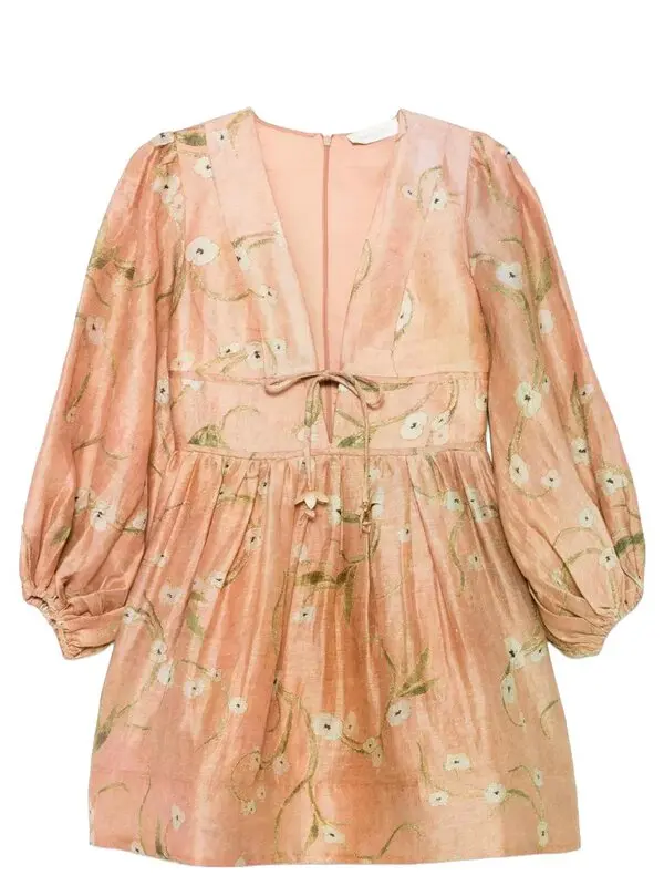 Zimmermann Illuminate Drawn Mini Dress - Neutrals