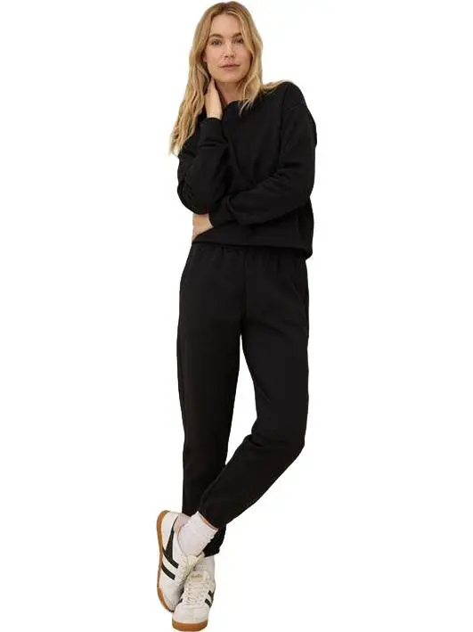 PACT Organic Brushed Fleece Crew Sweatshirt - Black
