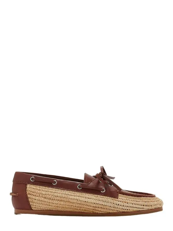 Simkhai Danner Raffia Boat Shoes - Tan