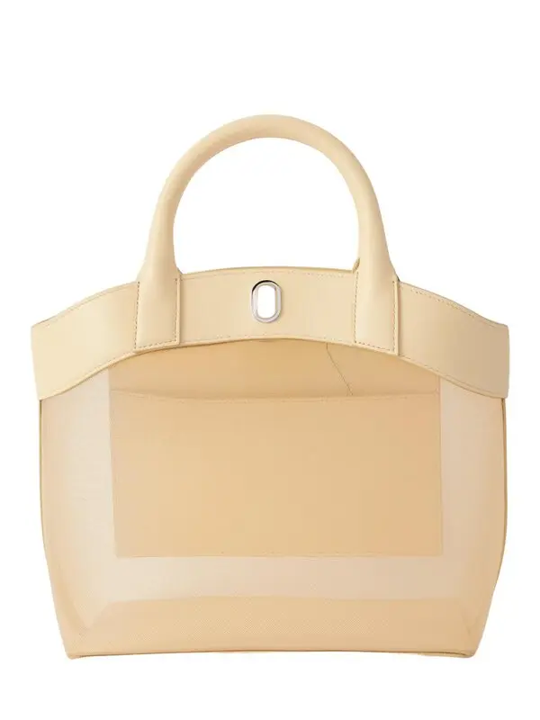 Savette Tondo Leather-trimmed Mesh Tote - Ecru