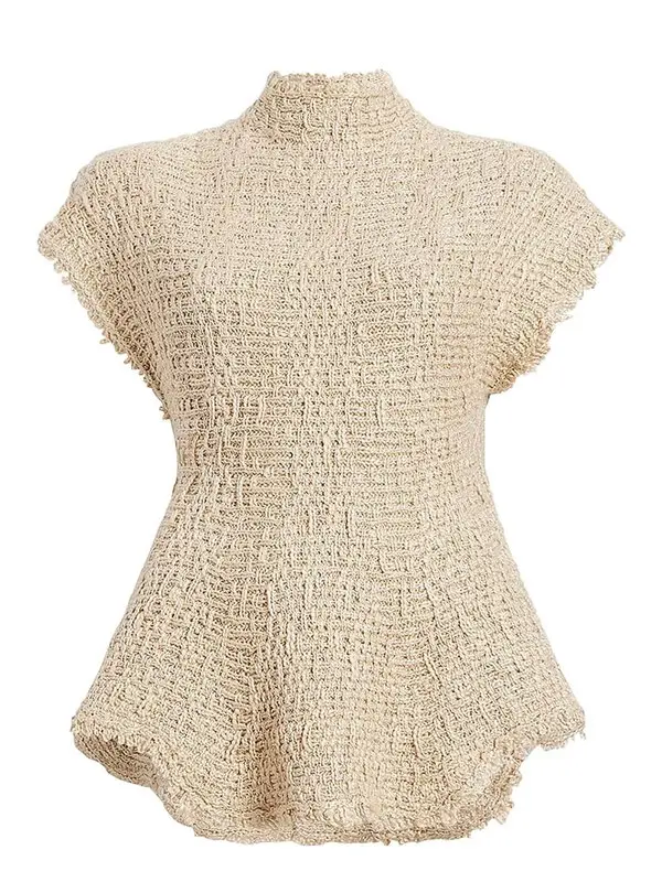 Khaite Gilles Woven Top - Antwht