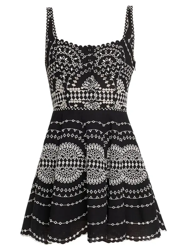 Charo Ruiz Ibiza Winnie Embroidered Mini Dress - Black