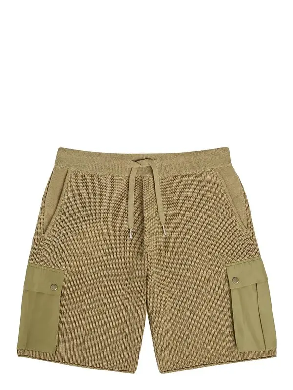 SER.O.YA Coby Ribbed Shorts - Khaki Green