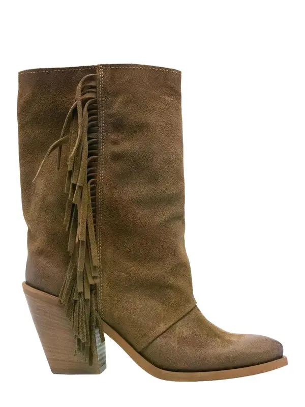 METISSE 90mm Fringe-detailed Boots - Brown