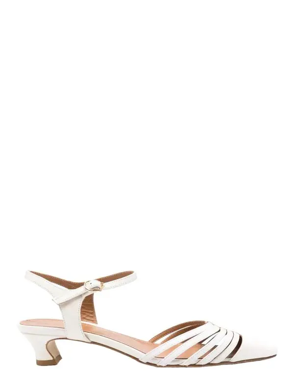 JULIE DEE 40mm Leather Pumps - White